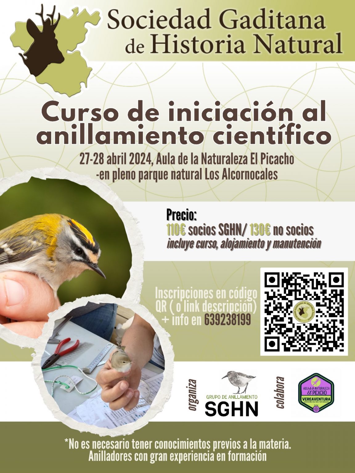 CURSO DE INICIACIÓN AL ANILLAMIENTO CIENTÍFICO DE AVES - Sociedad Gaditana de Historia Natural