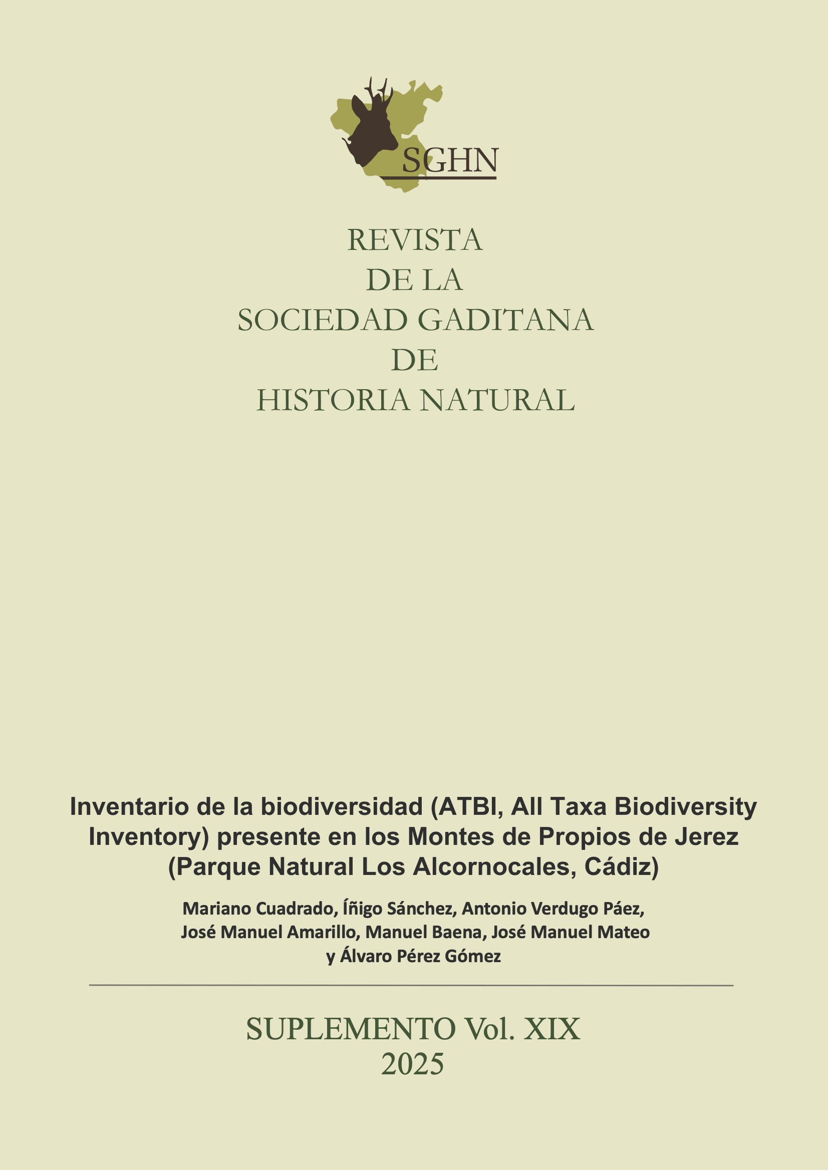 Suplemento Volumen 19 - Sociedad Gaditana de Historia Natural